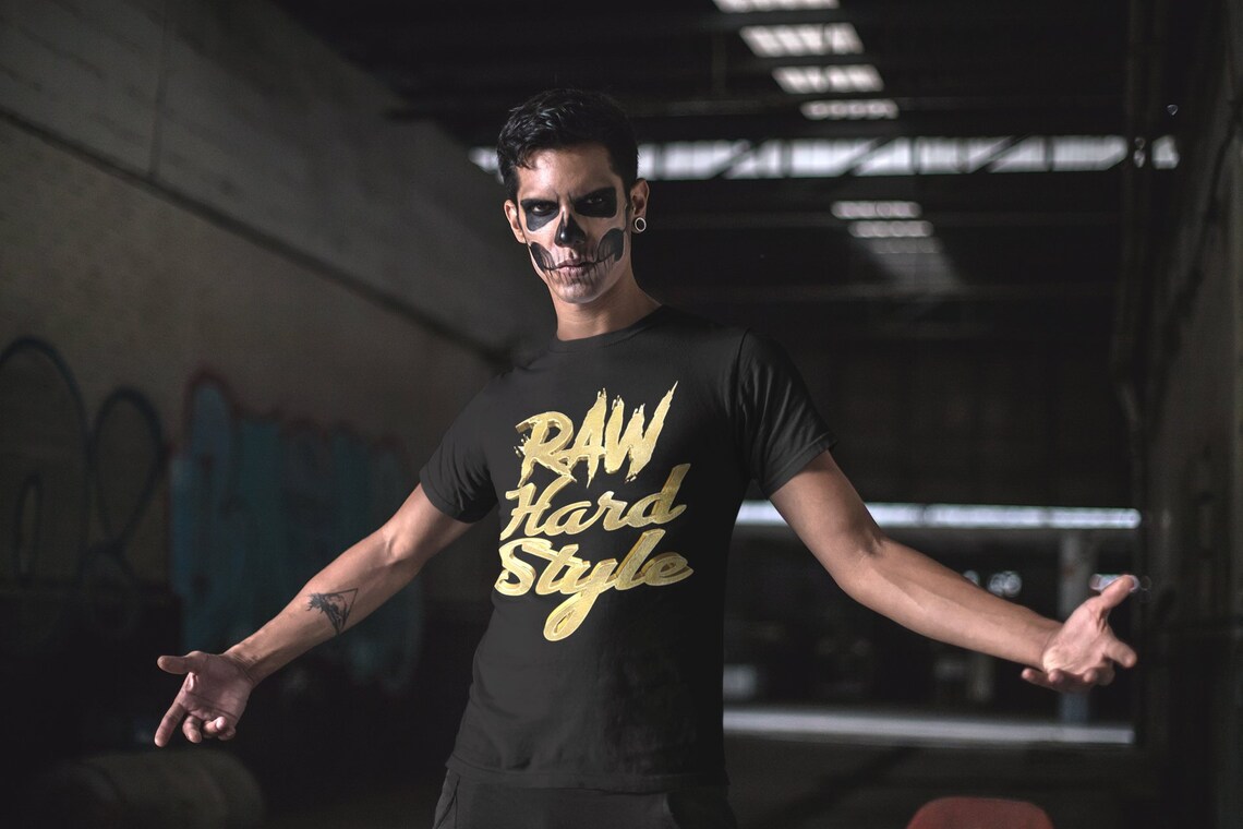 Raw Hardstyle Shirt Rawstyle Tshirt Black Gold Gabber - Etsy