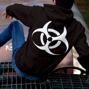 Hardstyle Hoodie, Biohazard Hooded Sweater, Rave Sweatshirt Rawstyle ...