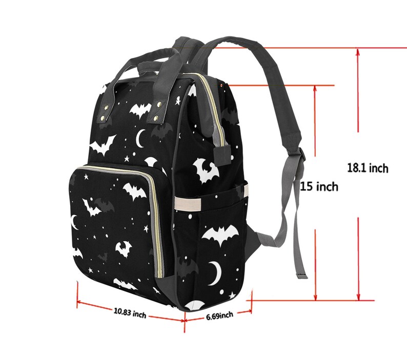 Goth Diaper Bag Backpack Celestial Bats Cute Witchy Baby - Etsy