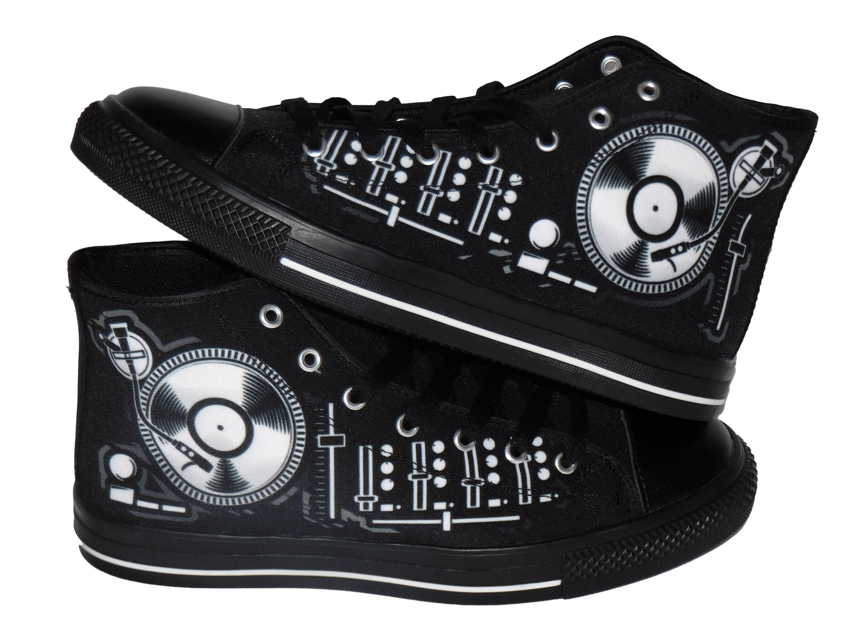 Men DJ Shoes Edm Rave Sneakers Turntable High-tops Vinyl | Etsy