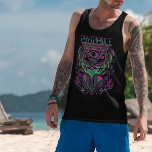 Psytrance Tank Top, Psychedelic Rave Owl Shirt, Trippy 3rd Eye Open ...