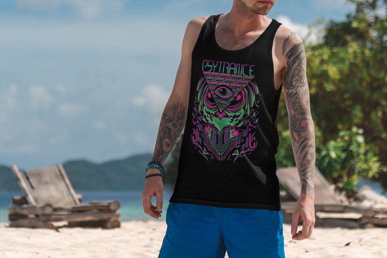 Psytrance Tank Top Psychedelic Rave Owl Shirt Trippy 3rd Eye - Etsy