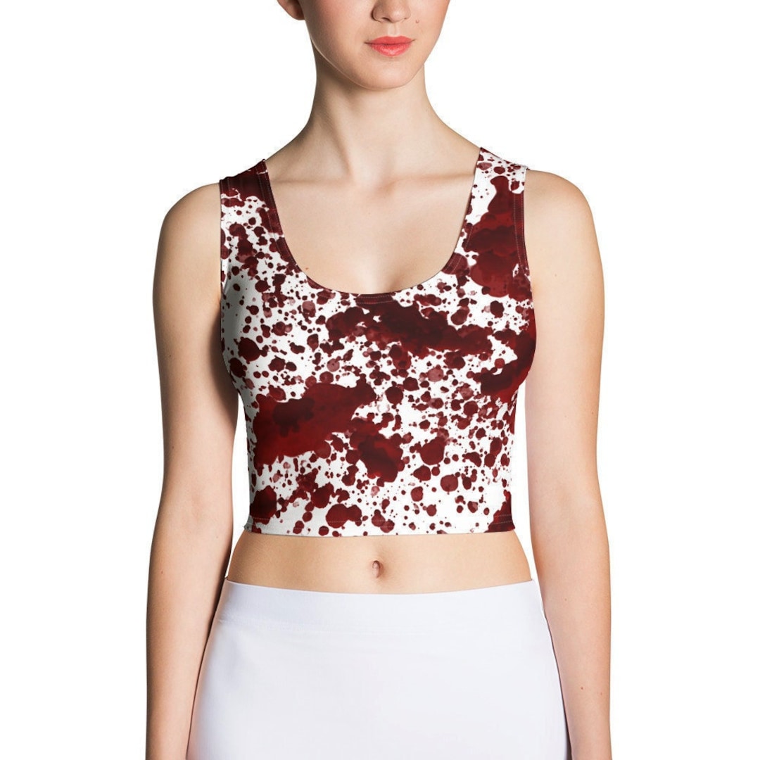 Bloody Costume Shirt, Blood Splattered Stained Crop Top, Scary ...