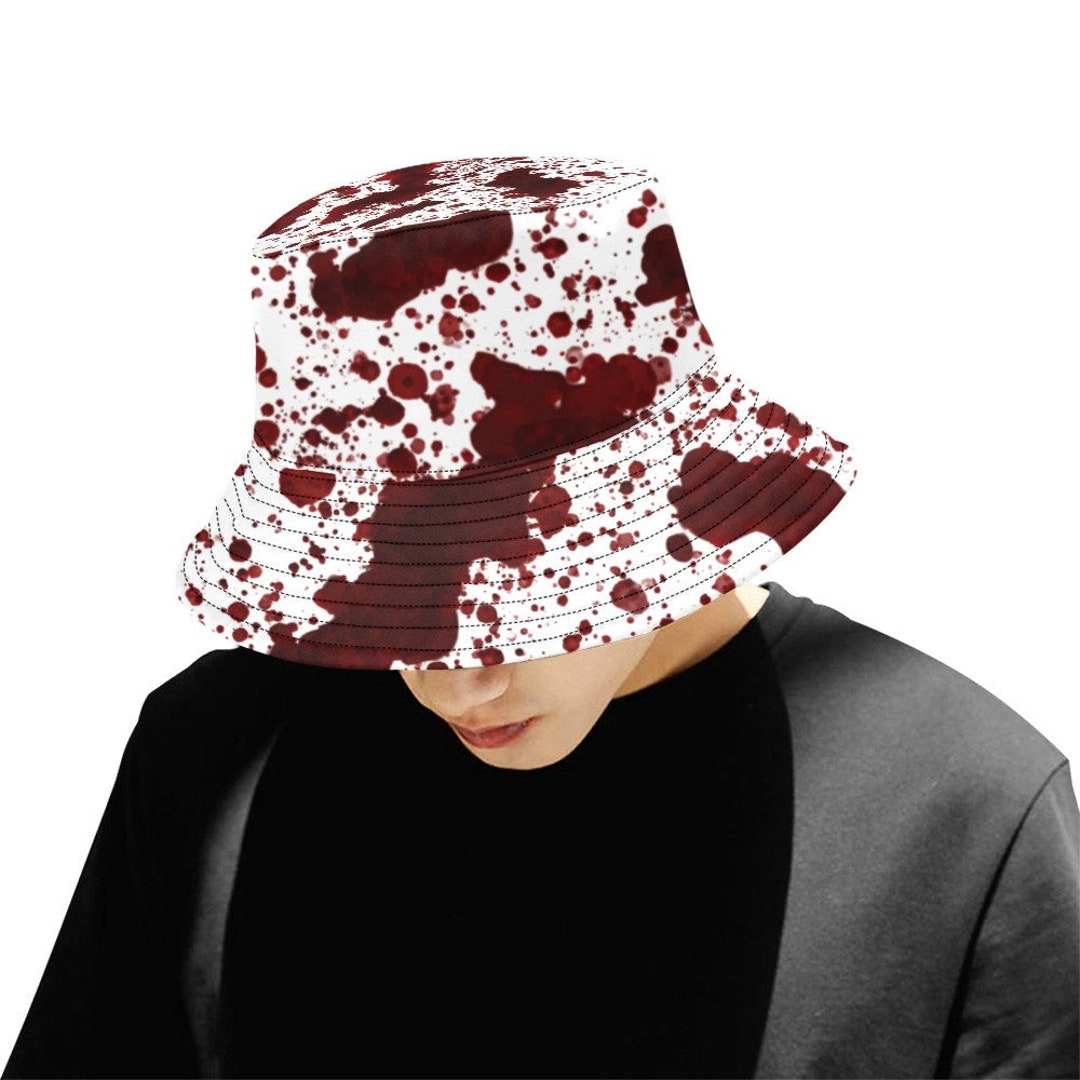 Blood Splattered Bucket Hat Bloody Dripping Halloween Costume Cap ...