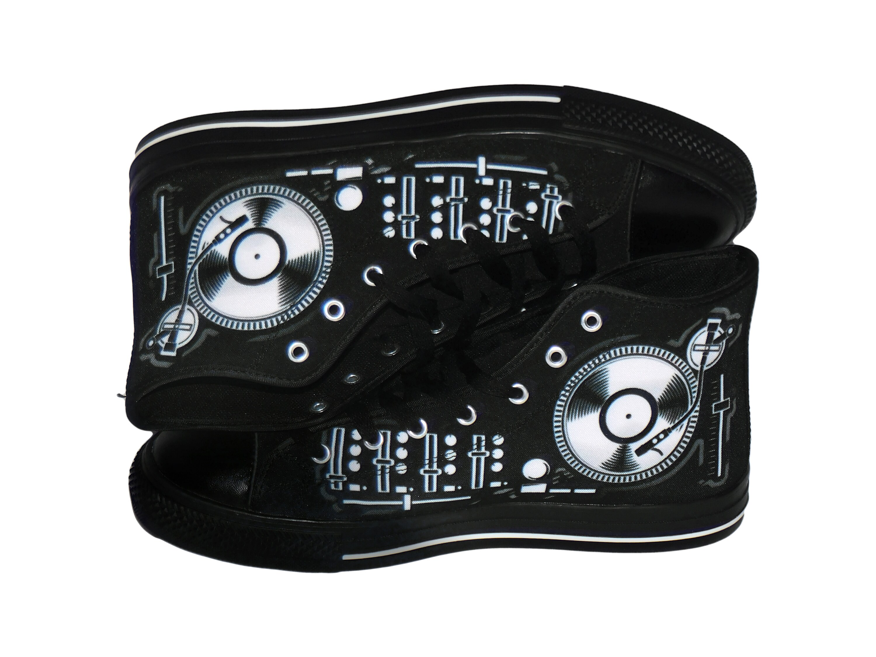 Men DJ Shoes Edm Rave Sneakers Turntable High-tops Vinyl | Etsy