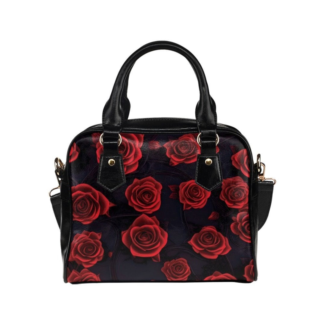 Gothic Rose Purse Dark Roses Handbag Edgy Leather Shoulder Bag Cute ...