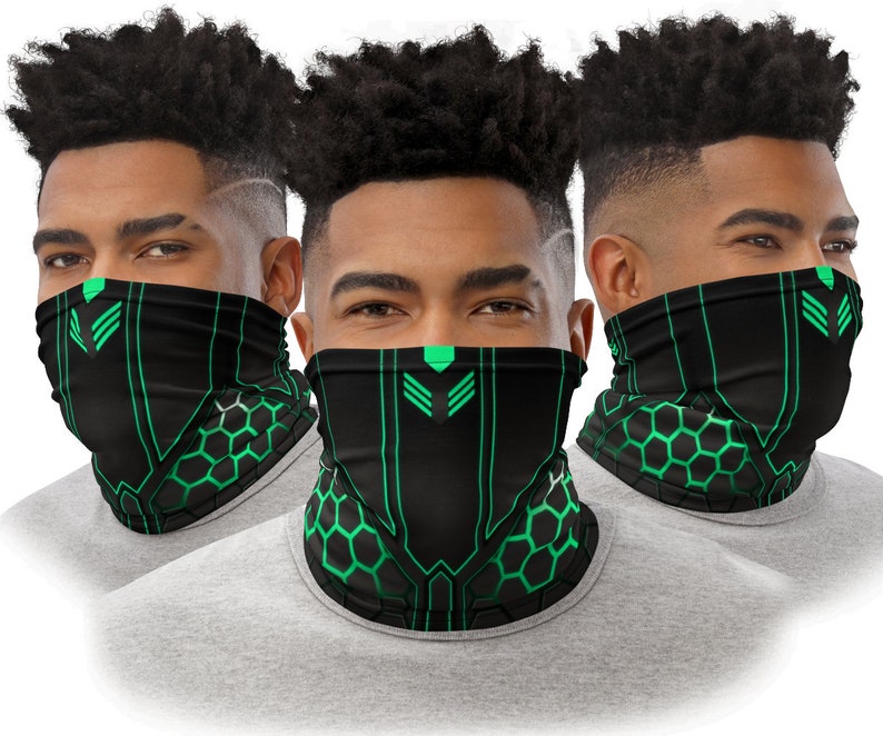 Ninja Face Mask Neck Gaiter Cyberpunk Armor High Tech - Etsy