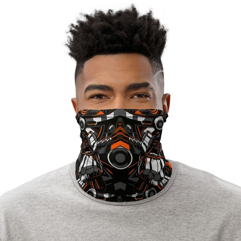 Futuristic Face Mask Cyberpunk Armor Ninja Cosplay Neck Gaiter Cyborg ...
