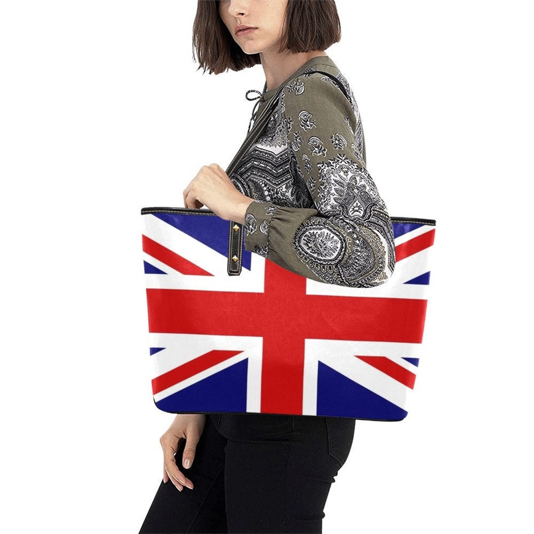 Leather Tote Purse British Flag Union Jack Shoulder Bag English ...