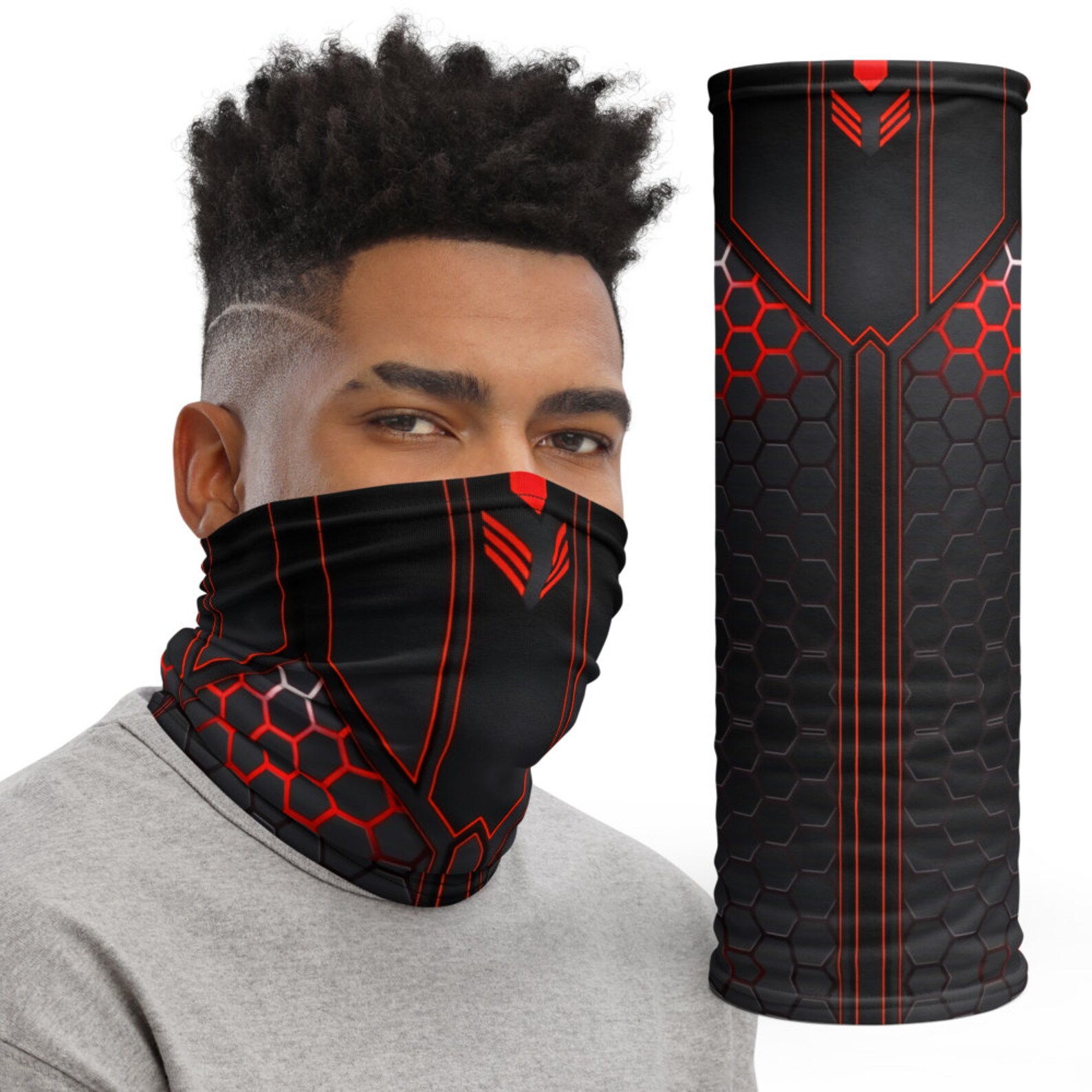 Ninja Face Mask Neck Gaiter Cyberpunk Techwear Futuristic Cosplay Armor ...
