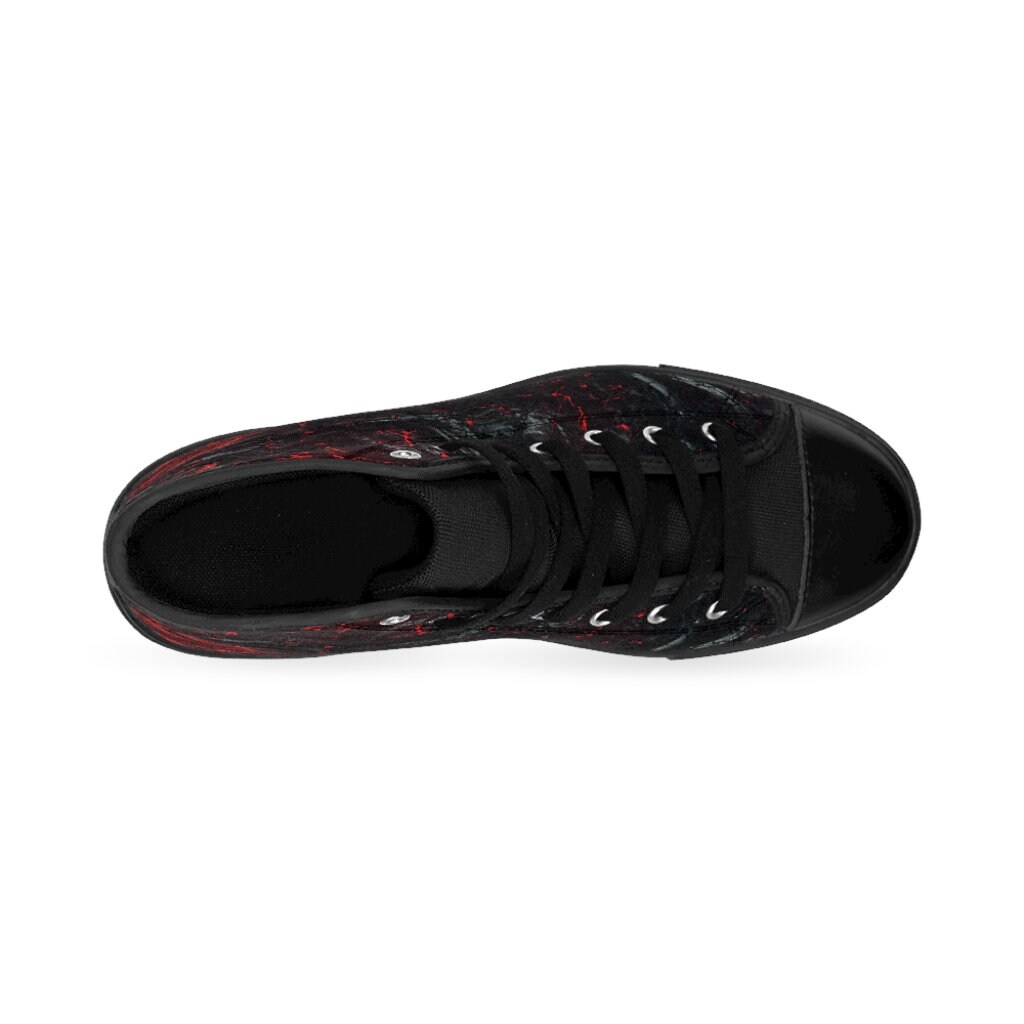 Mens Goth Shoes Gothic Vampire Costume Sneakers, Smoldering Molten Lava ...