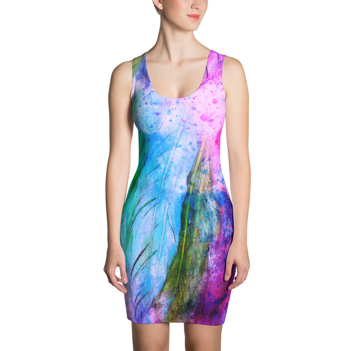 Paint Splatter Feather Artist Dress Bodycon Painter Outfit | Etsy