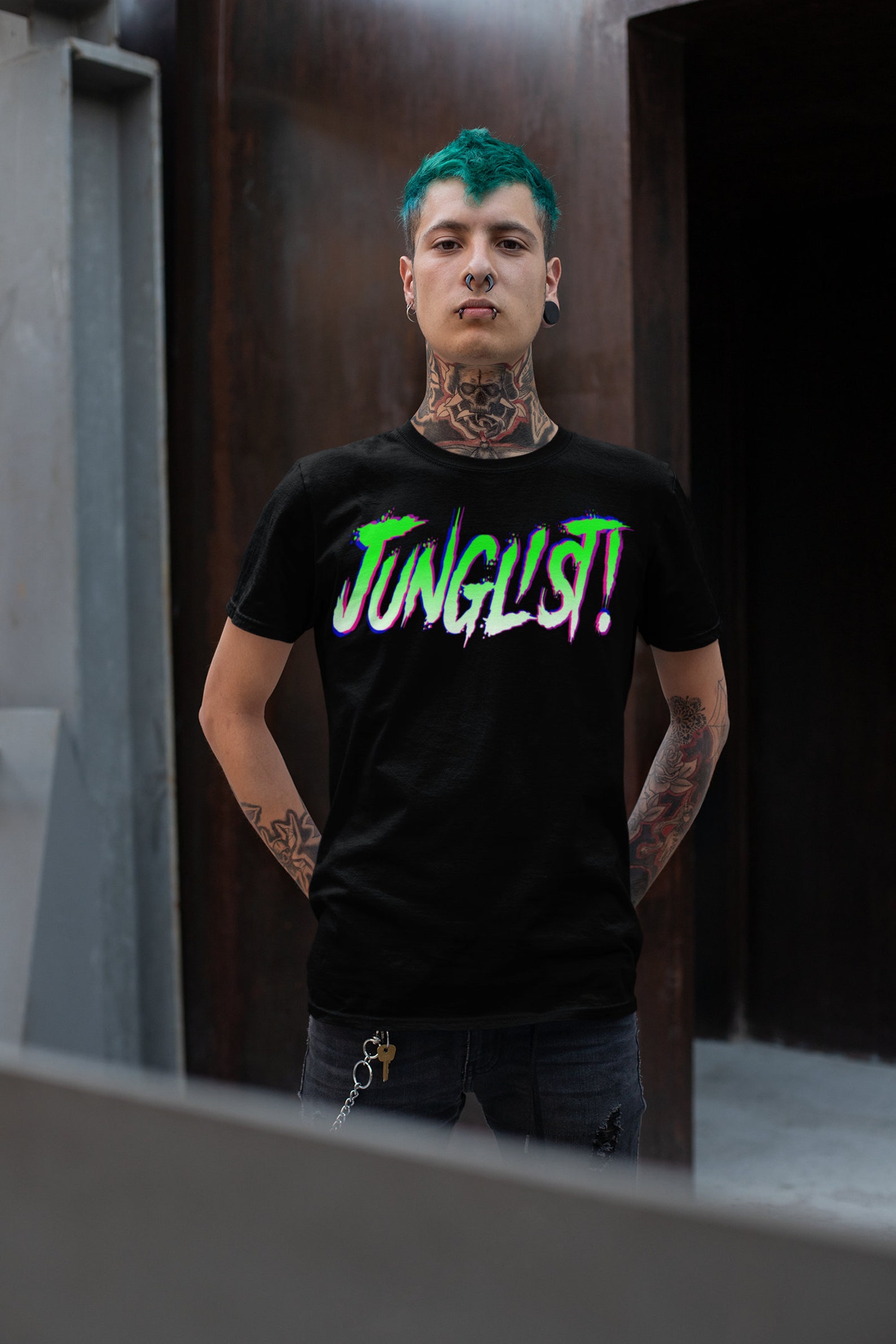 Colorful Junglist Shirt, Dnb Drum N Bass DJ Clothing Turntablist Rave ...