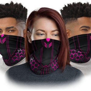 Ninja Face Mask Neck Gaiter Cyberpunk Armor High Tech Futuristic ...