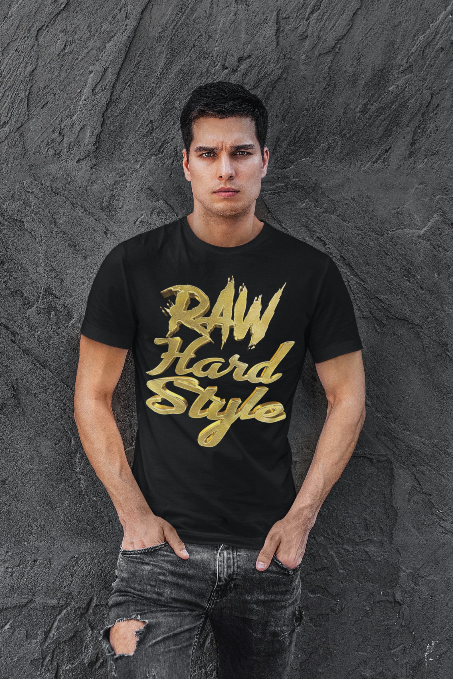 Raw Hardstyle Shirt Rawstyle Tshirt Black Gold Gabber - Etsy