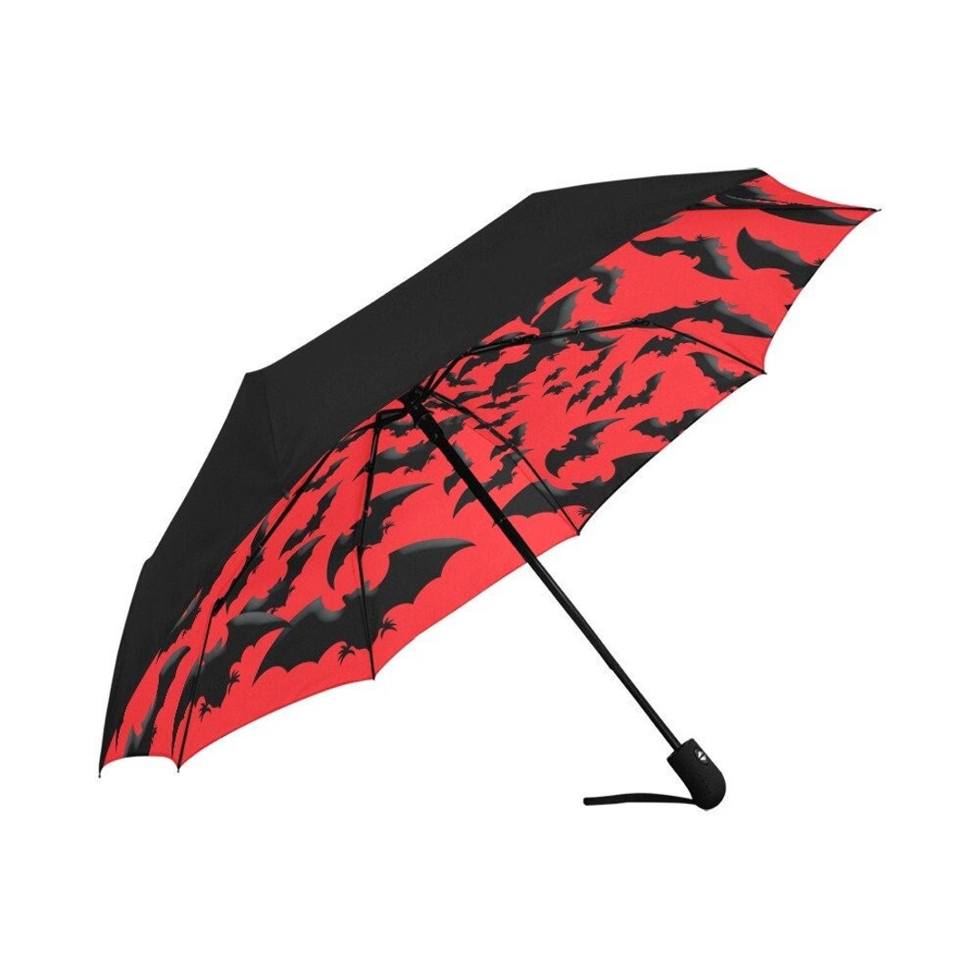 Goth Umbrella Red Black Vampire Bats Gothic Halloween Kawaii Harajuku ...