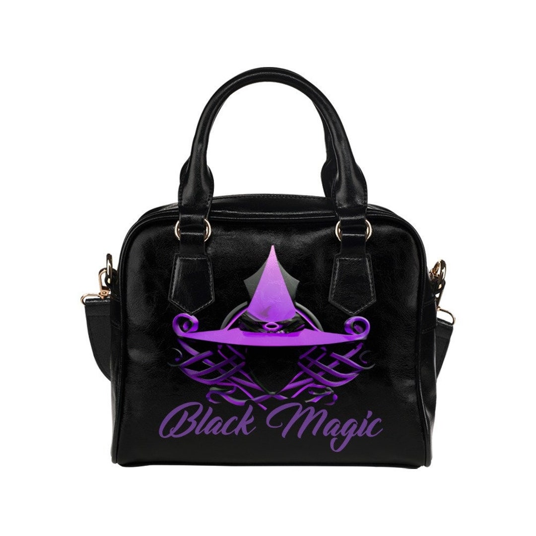 Purple Black Witch Purse Handbag, Wicca Wiccan Witchcraft Shoulder Bag ...
