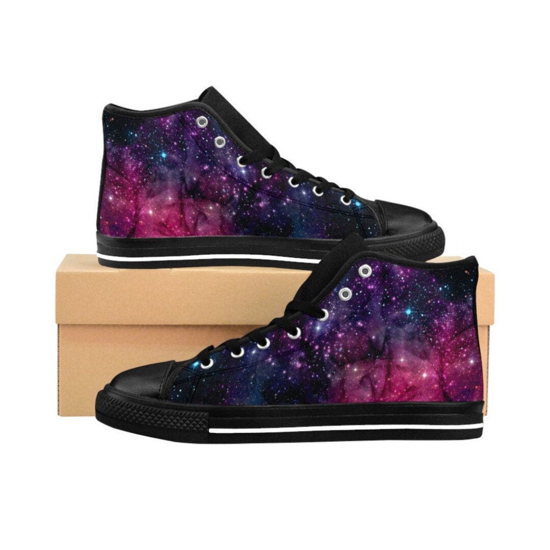 Mens Galaxy Sneakers Space Shoes Nebula High Tops Universe Celestial ...