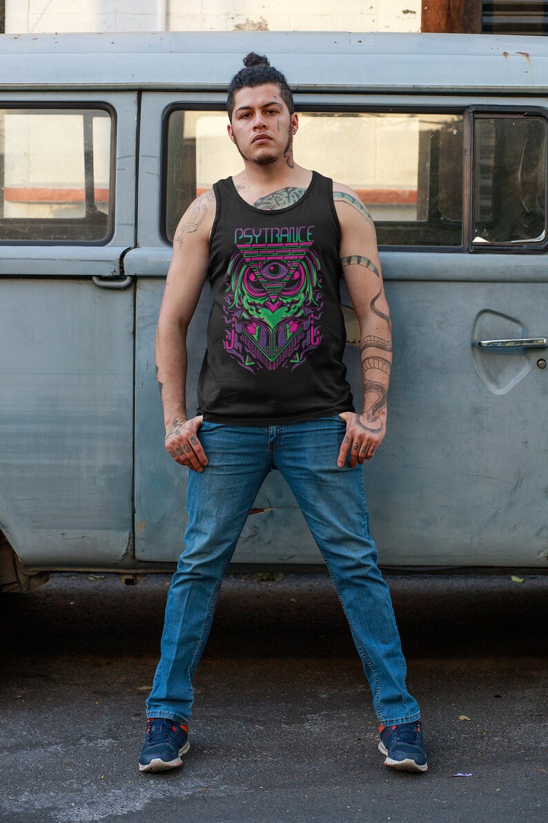 Psytrance Tank Top Psychedelic Rave Owl Shirt Trippy 3rd Eye - Etsy