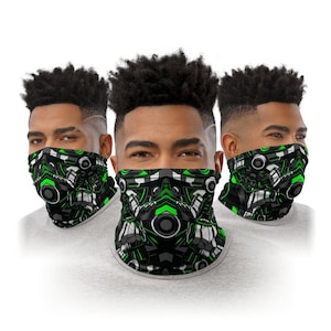 Futuristic Face Mask Cyberpunk Armor Ninja Cosplay Neck Gaiter Cyborg ...