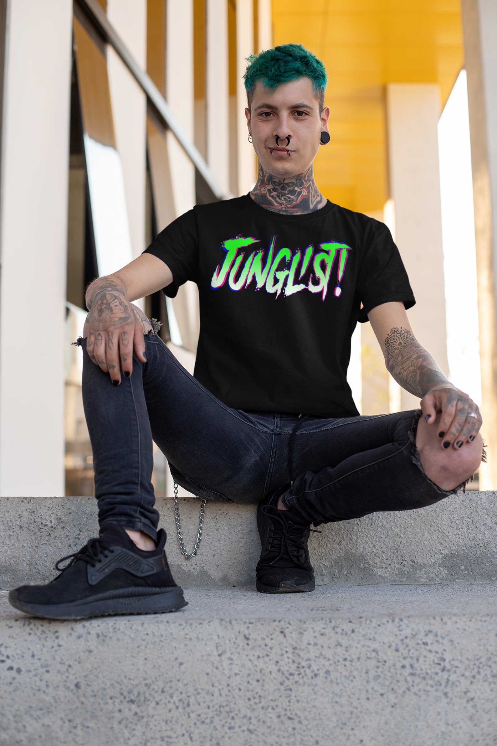 Colorful Junglist Shirt, Dnb Drum N Bass DJ Clothing Turntablist Rave ...