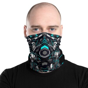 Futuristic Face Mask Cyberpunk Armor Ninja Cosplay Neck Gaiter Cyborg ...