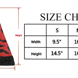 Goth Santa Hat Gothic Christmas Cap Red Black Bats Alt Holiday Headwear ...