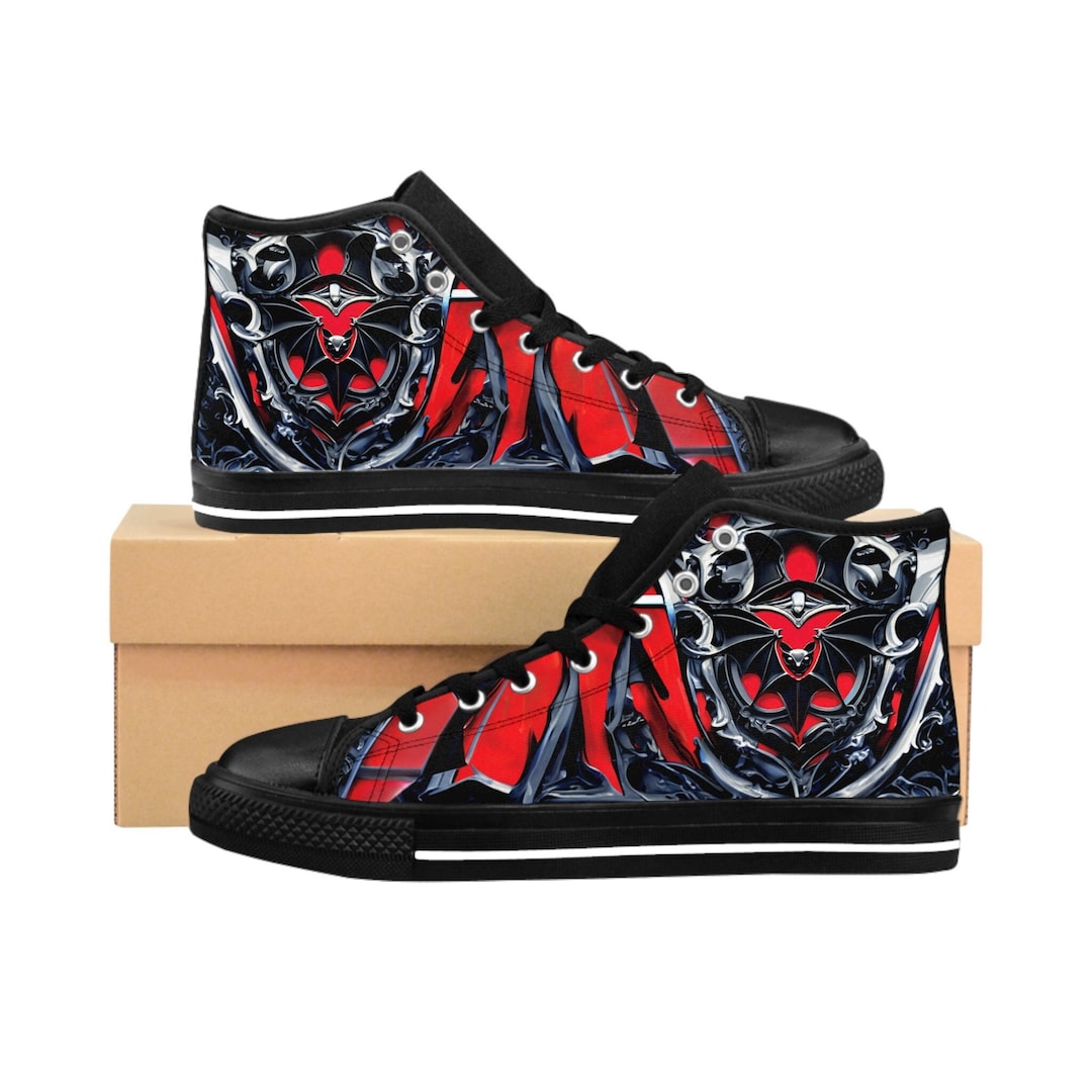 Mens Goth Shoes Gothic Bat Sneakers Edgy Alt Vampire Footwear Pagan ...