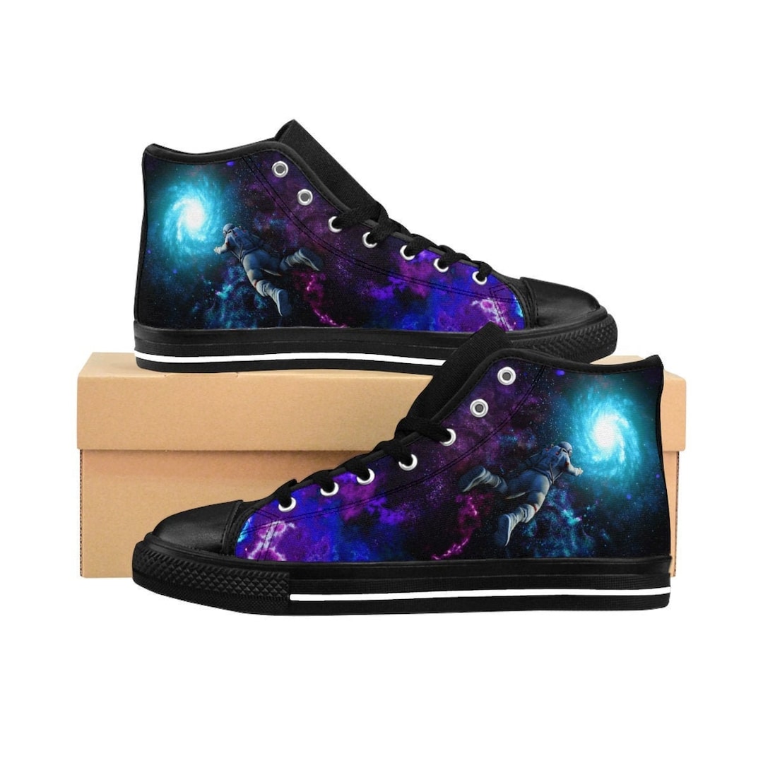Mens Galaxy Shoes, High Tops Canvas Sneakers Footwear Space Cadet ...