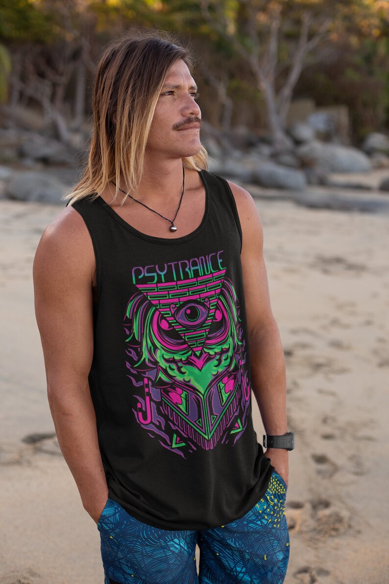 Psytrance Tank Top Psychedelic Rave Owl Shirt Trippy 3rd Eye - Etsy