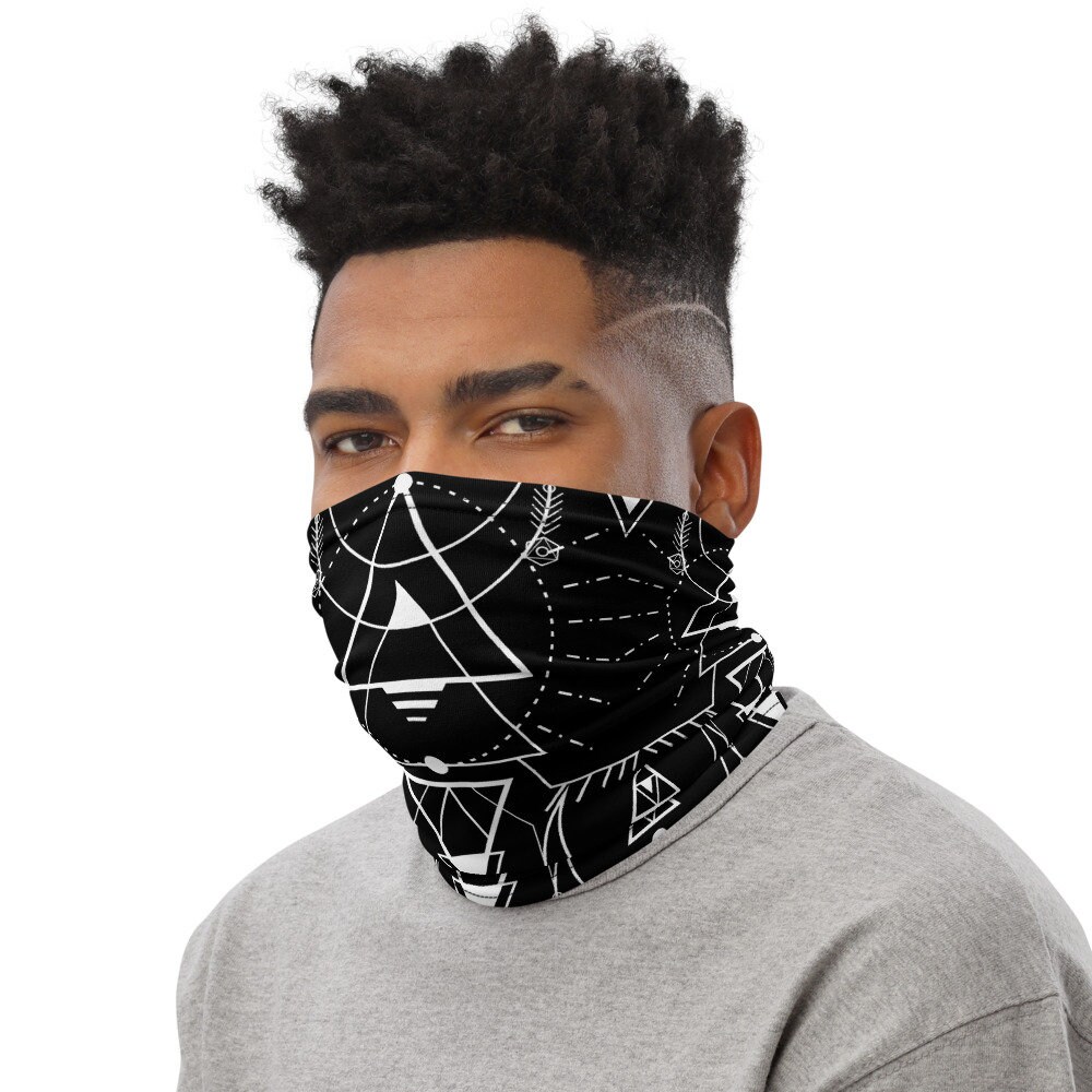 Sacred Geometry Face Mask Neck Gaiter Rave Festival Bandanna Tribal ...