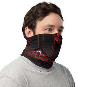 Ninja Face Mask Neck Gaiter Cyberpunk Techwear Futuristic Cosplay Armor ...