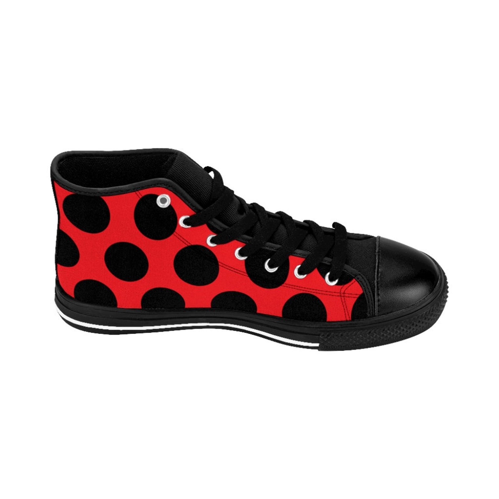 Womens Ladybug Sneakers Adult Lady Bug Costume Shoes Red Black Polka ...