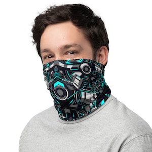 Futuristic Face Mask Cyberpunk Armor Ninja Cosplay Neck Gaiter Cyborg ...