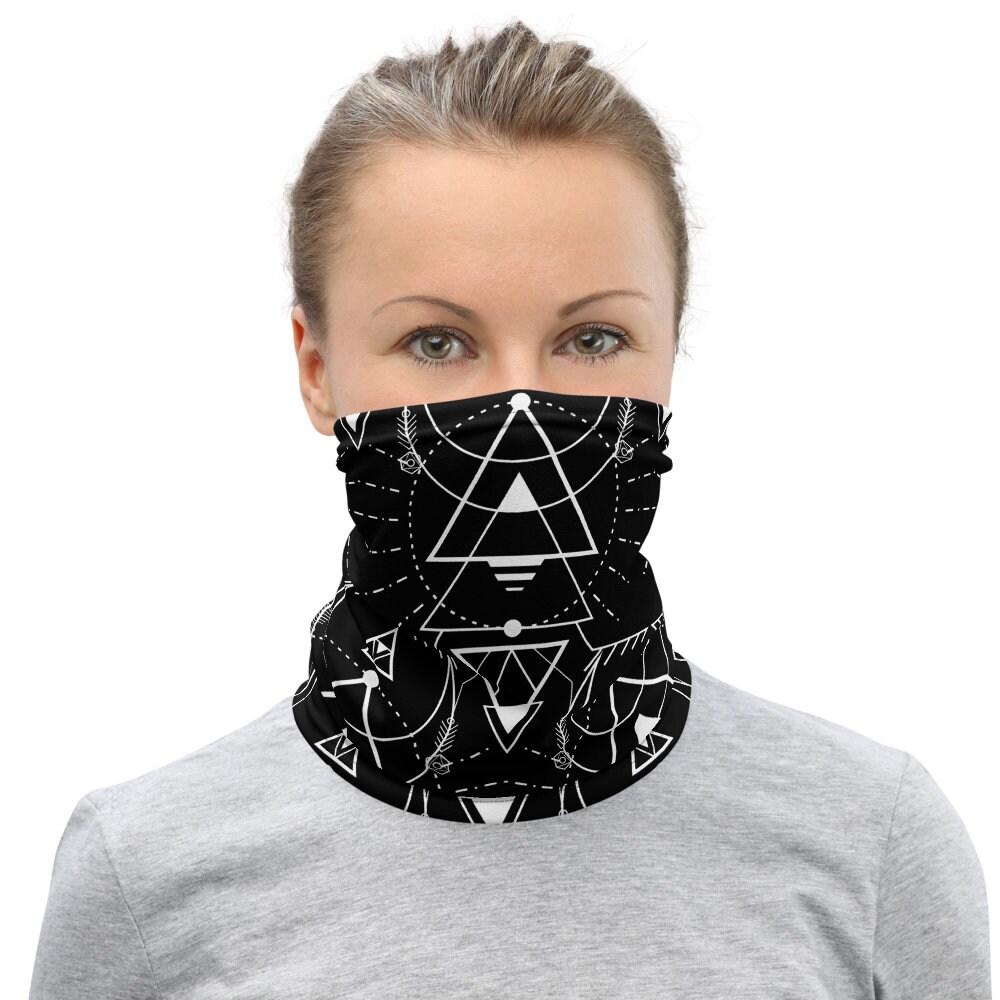 Sacred Geometry Face Mask Neck Gaiter Rave Festival Bandanna Tribal ...