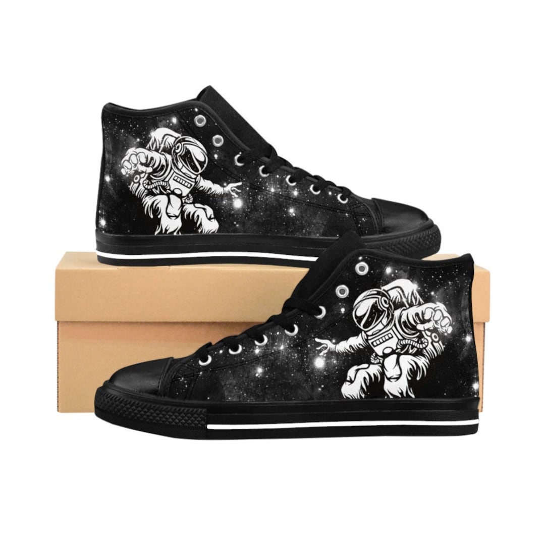 Mens Astronaut Rave Shoes Space Galaxy Sneakers Stars High Top Tops ...