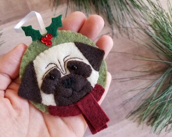 Pug ornament | Etsy