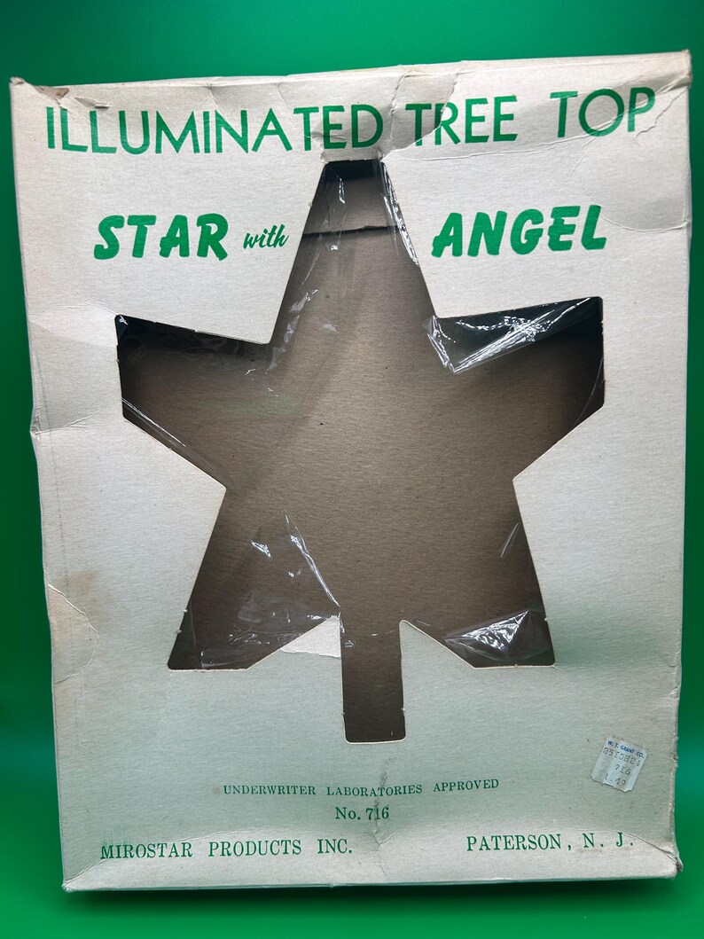Vintage 1960s Foil Star and Angel Tree Topper in Box - Etsy