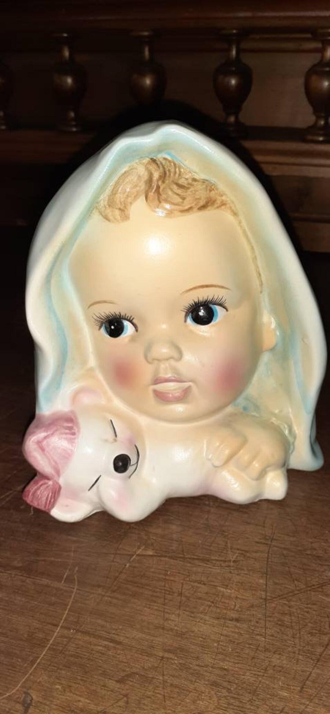 Vintage 1950s Enesco Sweet Baby Head Vase Planter With Teddy Bear ...