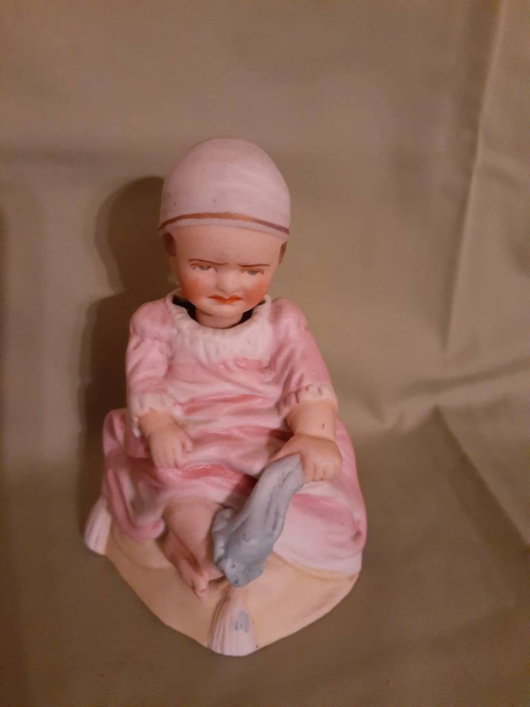Victorian German Bisque Nodder Little Girl With Sock - Etsy