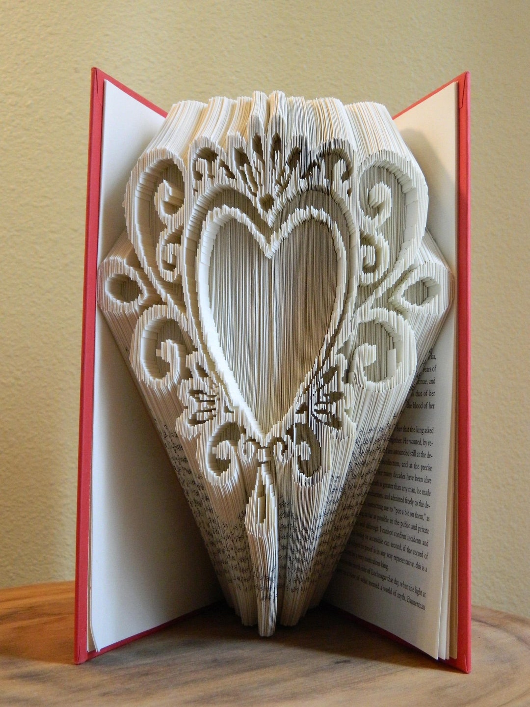 Folded Book Heart Fancy Etsy