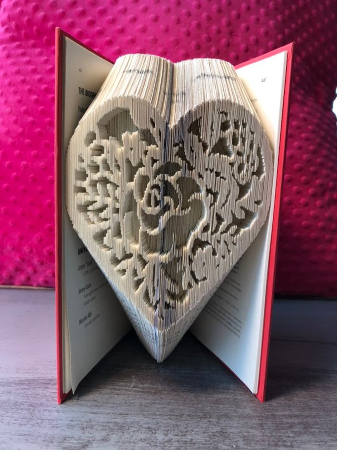 Folded Book Heart Rose - Etsy