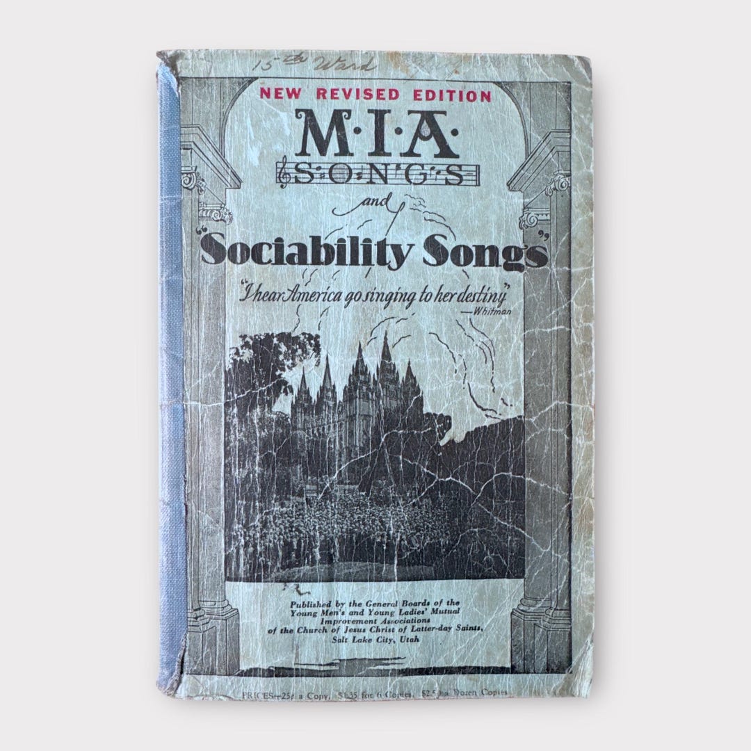 Vintage Songbook LDS Sociability Songs MIA Handwritten Notes Incl - Etsy