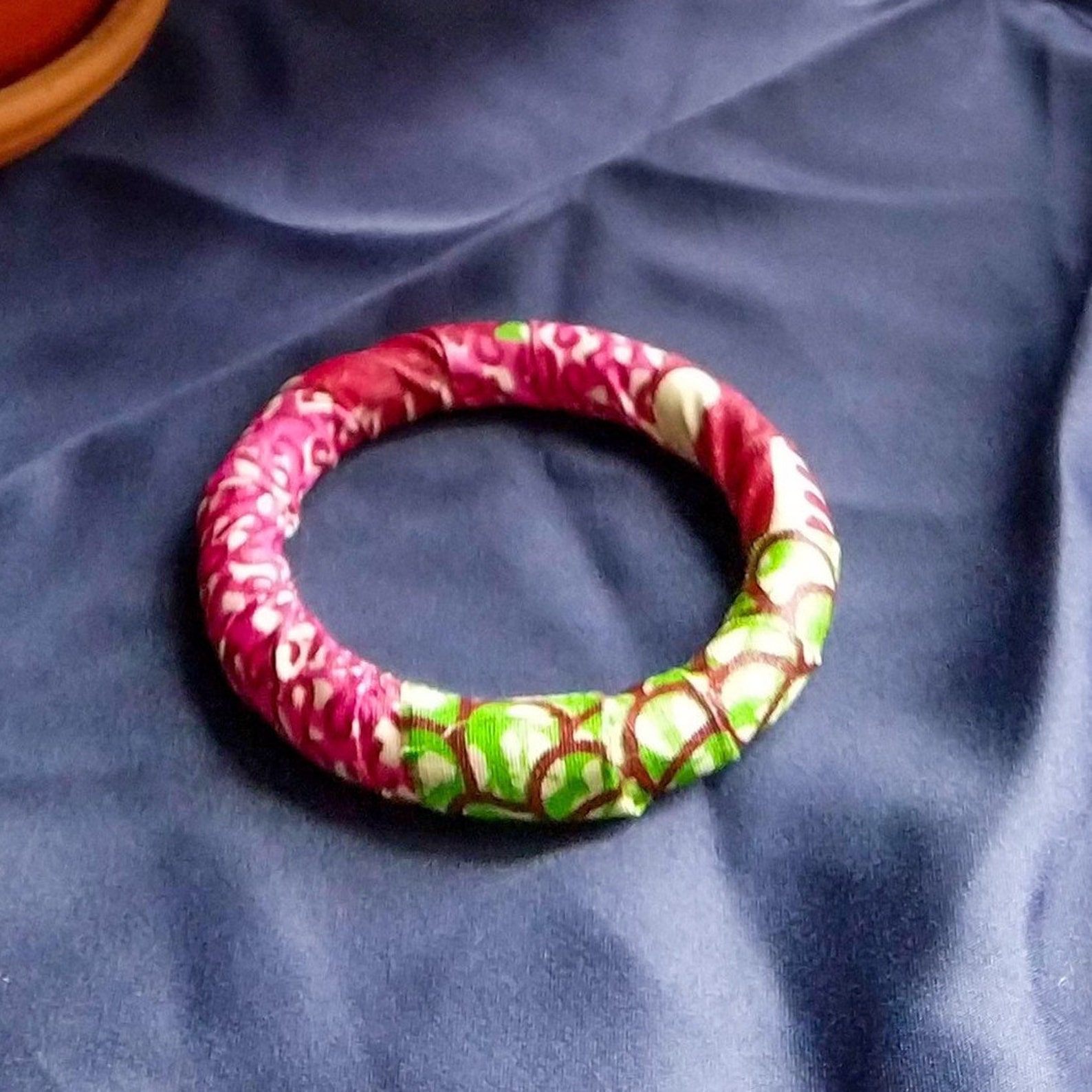 Upcycled Fabric- Covered Bracelets - Etsy