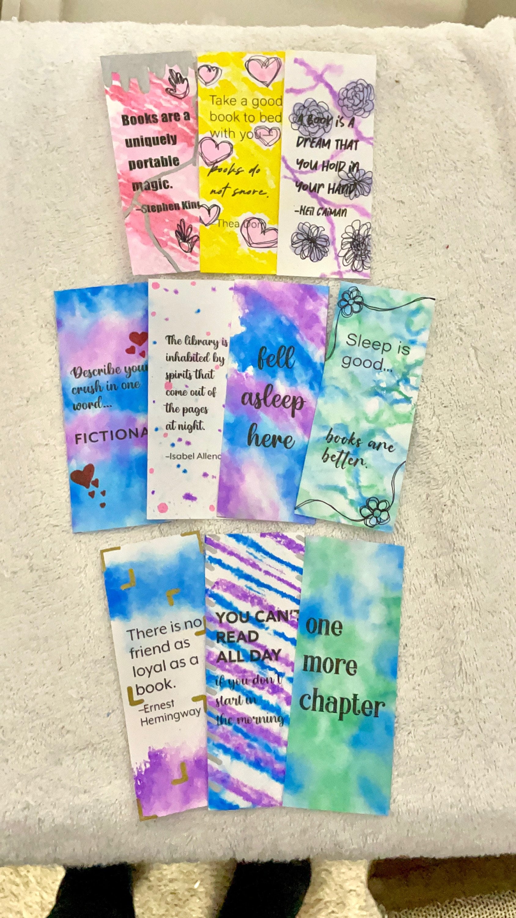 Printable Bookmarks | 6x2 Inches Each | 10 Bookmarks | Instant Download ...