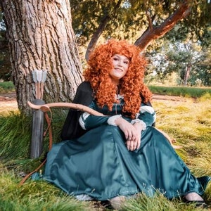 Cosplay Merida Brave Dress Adultcloack brooch Costume Disney Princess ...