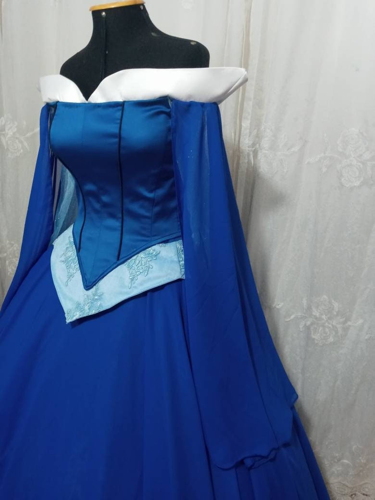 Cosplay Aurora Blue Dress Costume Cosplay Disney Princess Etsy