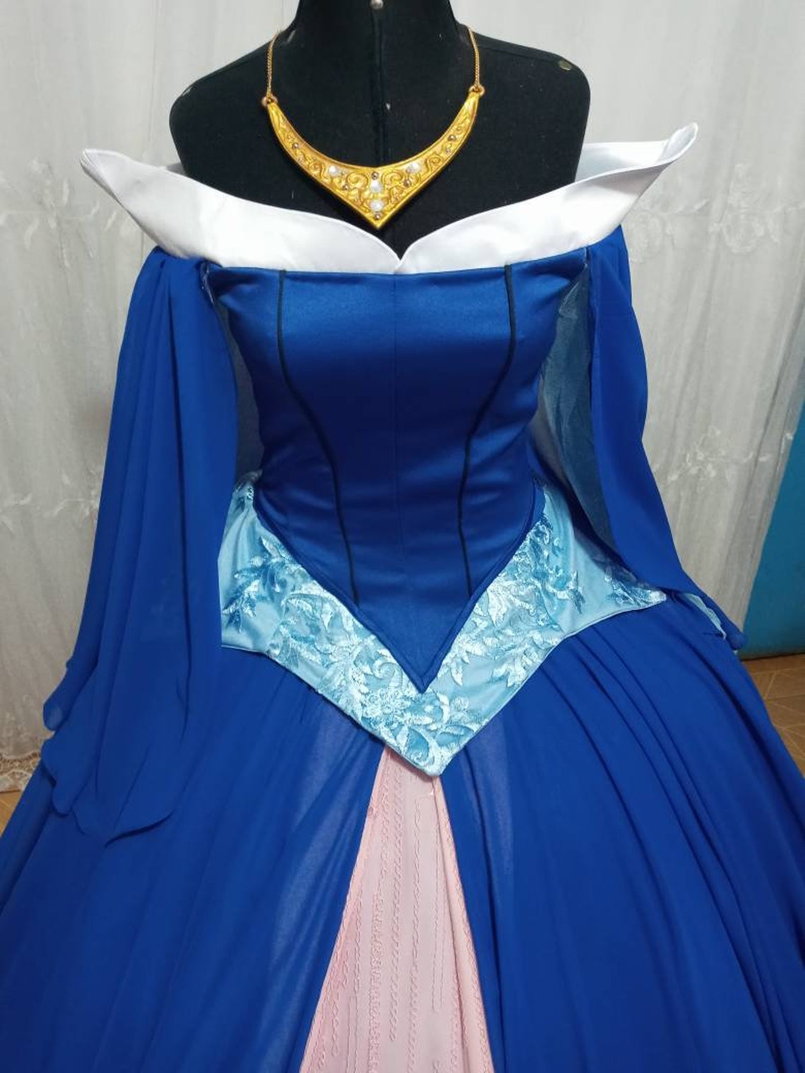 Cosplay Aurora Blue With Pink Dress Adult Costume Customade - Etsy