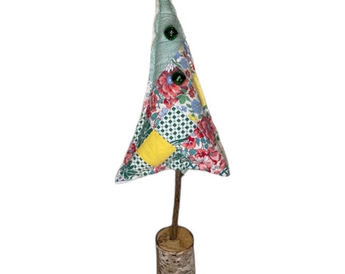NEW Handmade Repurposed Christmas Tree Vintage Quilt Birch Trunk Birch ...