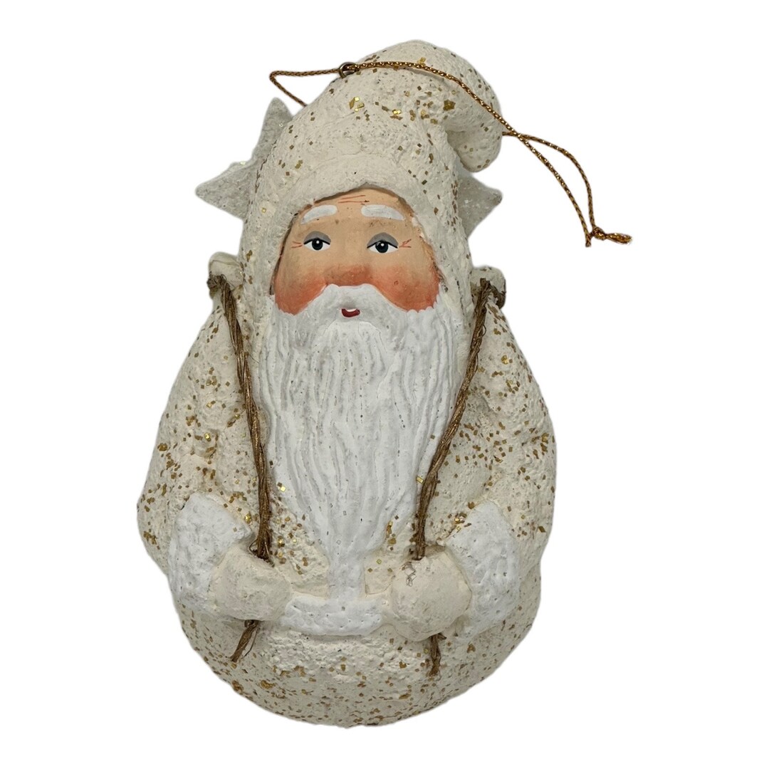 Department 56 FATHER FROST Old World Santa Claus White Roly Poly ...
